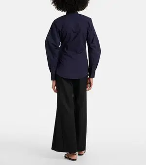 Victoria Beckham Gathered Cotton-blend Shirt
