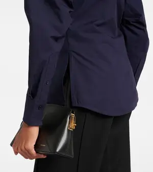 Victoria Beckham Gathered Cotton-blend Shirt