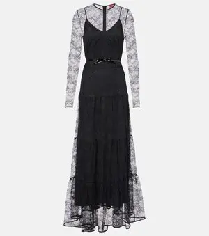 Max Mara Modane Lace Maxi Dress - Black