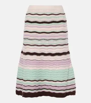 SUSAN FANG Striped Midi Skirt
