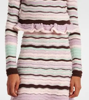 SUSAN FANG Striped Midi Skirt