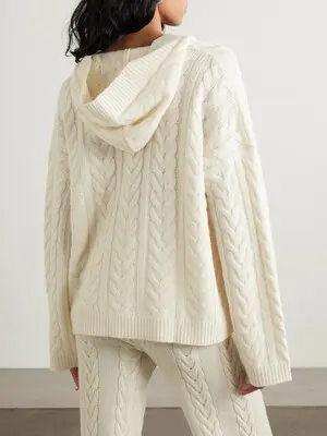LISA YANG Cable-knit Cashmere Hoodie