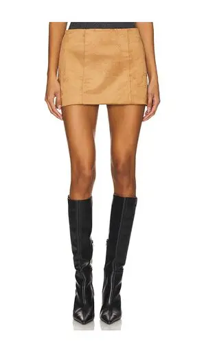 Tularosa Ginny Faux Suede Mini Skirt - Tan