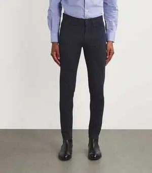 Isaia Cotton-blend Chinos - Navy