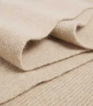 LE BONNET Lambswool Classic Scarf - Beige