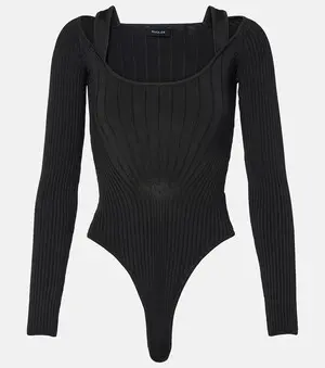 MUGLER Ribbed Knit Bodysuit