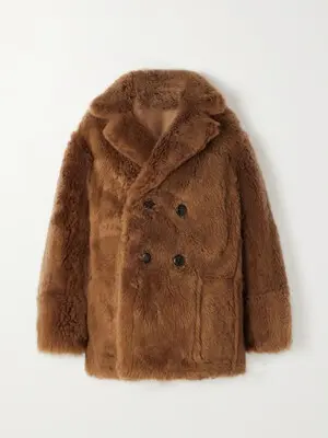 Loro Piana Double-breasted Reversible Shearling And Leather Coat