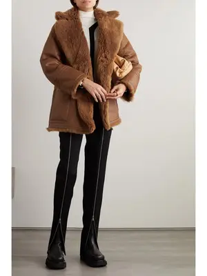 Loro Piana Double-breasted Reversible Shearling And Leather Coat