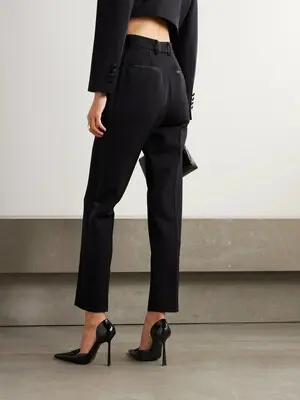 Dolce & Gabbana Pleated Wool-blend Gabardine Straight-leg Trousers