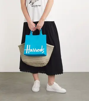 Harrods Small Cotton Logo Tote Bag
