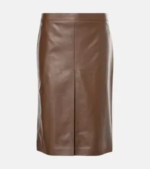 TOD'S Leather Pencil Skirt - Brown