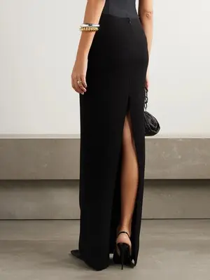 MONOT Crepe Maxi Skirt With Back Split