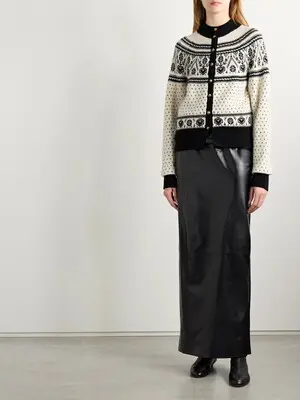 Khaite Marc Intarsia Cashmere-blend Cardigan - Neutrals