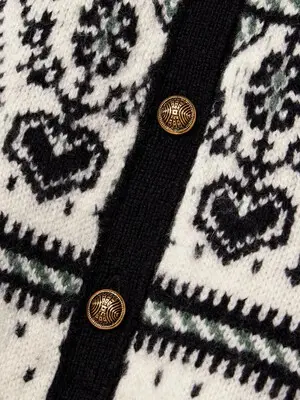 Khaite Marc Intarsia Cashmere-blend Cardigan - Neutrals