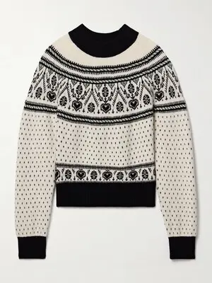 Khaite KHAITE Guy Intarsia Cashmere-Blend Sweater Neutrals