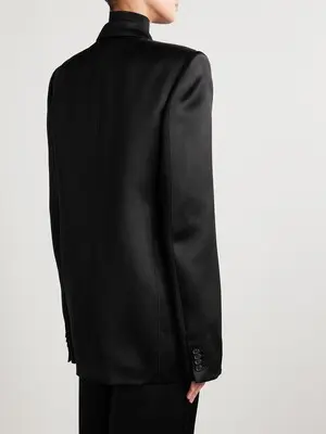 Khaite Willow Double-breasted Mikado Blazer