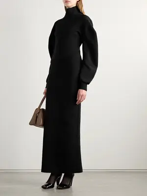 Khaite Storm Wool-blend Turtleneck Midi Dress
