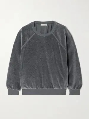 Suzie Kondi Cotton-blend Velour Raglan Sweater