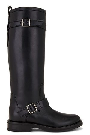 Saint Laurent Biork Leather Buckled Knee-high Boots - Nero