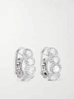 DAVID MORRIS 18-karat White Diamond Hoop Earrings - Gold