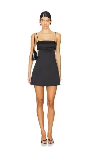 MORE TO COME Tanya Cut Out Satin Dress - Black