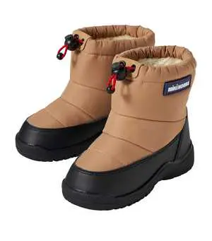 MIKI HOUSE Padded Ankle Boots With Toggle Fastening - Beige