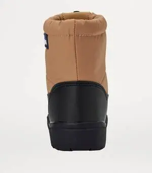 MIKI HOUSE Padded Ankle Boots With Toggle Fastening - Beige