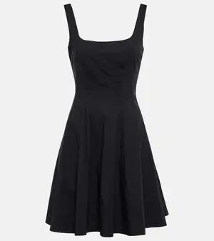 Staud Wells Cotton Mini Dress - Black
