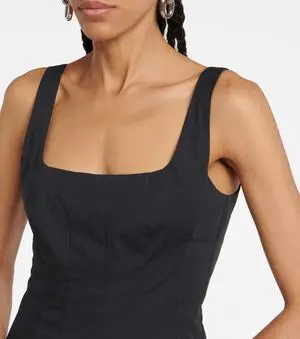 Staud Wells Cotton Mini Dress - Black