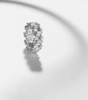 SUZANNE KALAN Shimmer Audrey 18kt White Gold Diamond Ring - Silver
