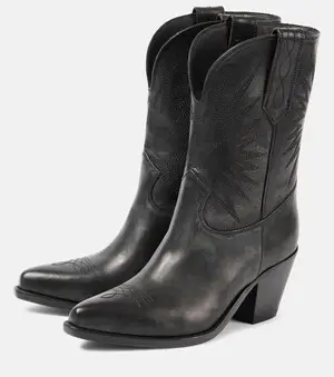 GOLDEN GOOSE Wish Star Leather Cowboy Boots