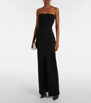 Solace London Strapless Crepe Maxi Dress