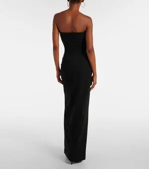 Solace London Strapless Crepe Maxi Dress