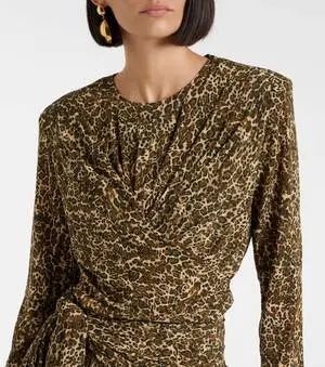 Isabel Marant Étoile Zeidi Leopard-print Draped Maxi Dress