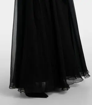 Dolce & Gabbana Feather-trimmed Silk Chiffon Gown