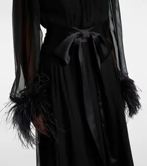 Dolce & Gabbana Feather-trimmed Silk Chiffon Gown