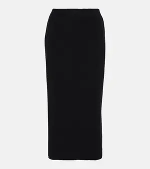 Brunello Cucinelli Midi Skirt In Wool, Cashmere, And Silk