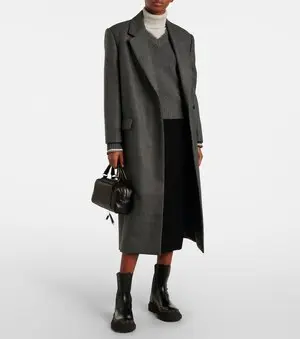 Brunello Cucinelli Midi Skirt In Wool, Cashmere, And Silk