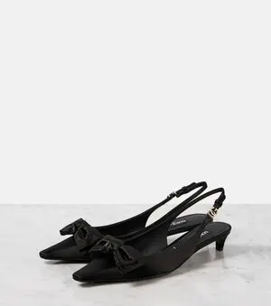 Dolce & Gabbana Satin Slingback Pumps With Bow Detailing