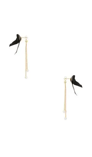 Ettika Crystal Bow Drop Earrings