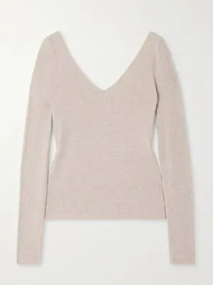 Skin Ribbed Stretch-jersey Top - Neutrals