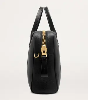 TOM FORD Grained Leather Buckley Briefcase With Gold-tone Zip