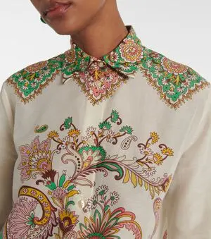 Etro Printed Cotton And Silk Shirt
