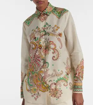 Etro Printed Cotton And Silk Shirt