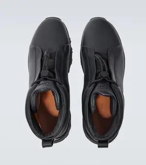 Zegna Triple Stitch Vetta Leather Sneakers