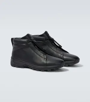 Zegna Triple Stitch Vetta Leather Sneakers