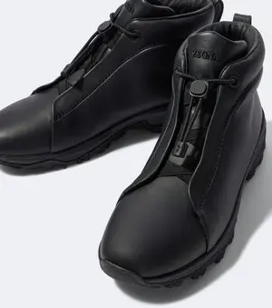 Zegna Triple Stitch Vetta Leather Sneakers