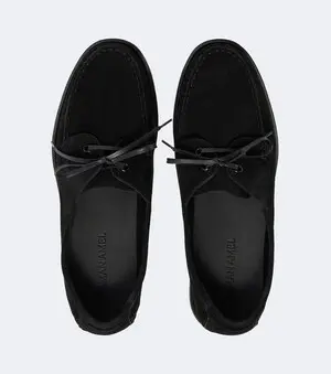 SAMAN AMEL Suede Boat Shoes - Black