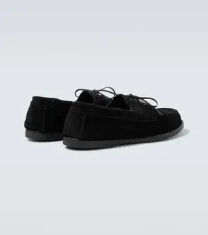 SAMAN AMEL Suede Boat Shoes - Black