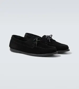 SAMAN AMEL Suede Boat Shoes - Black